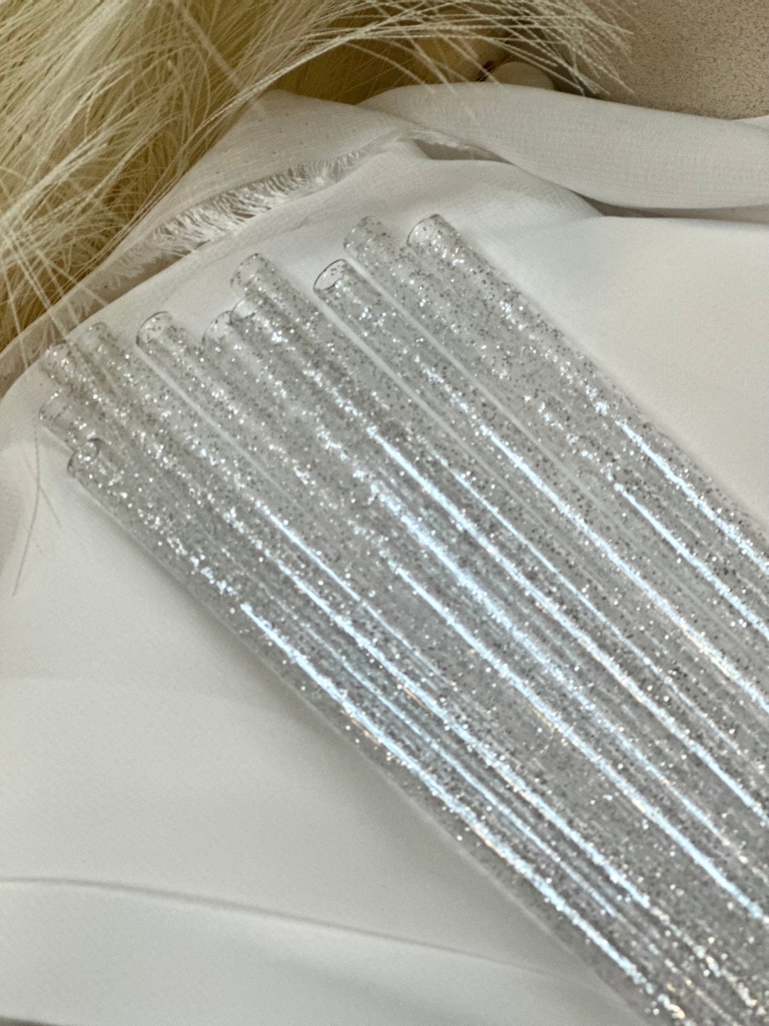 13" Tumbler Replacement Straw Clear Glitter Straw Supply Reusable Straw ...