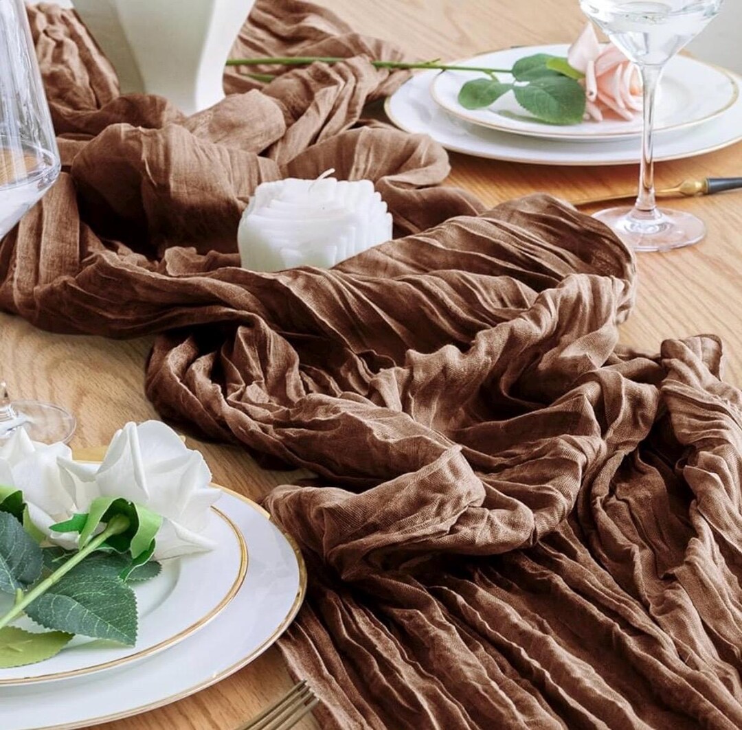 10 Ft Brown Cheesecloth Table Runner Rustic Wedding Baby Shower Decor ...