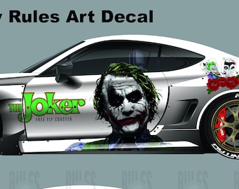 JOKER Villain Inspired Car Side Decal, Universal Size, Cast Vinyl Wrap ...
