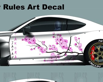 Sakura Cherry Blossom Car Livery, Japanese Theme Side Car Vinyl Livery ...