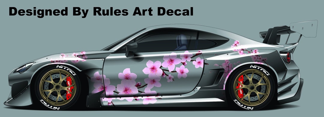 Sakura Cherry Blossom Car Livery, Japanese Theme Side Car Vinyl Livery ...
