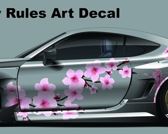 Sakura Cherry Blossom Car Livery, Japanese Theme Side Car Vinyl Livery ...
