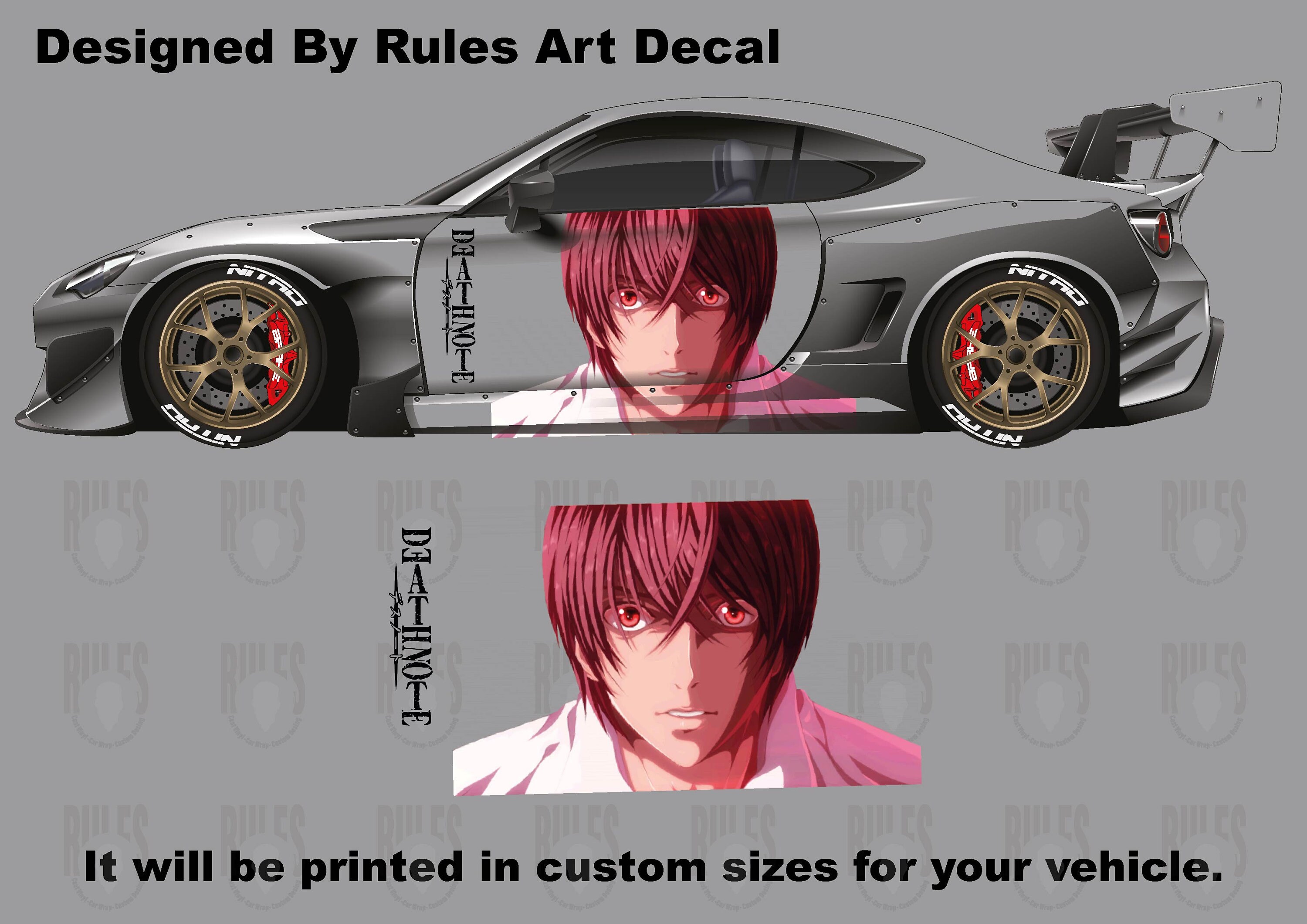 Light Yagami Ryuk Death Note Anime Decal, Deathnote Anime Car Sticker ...