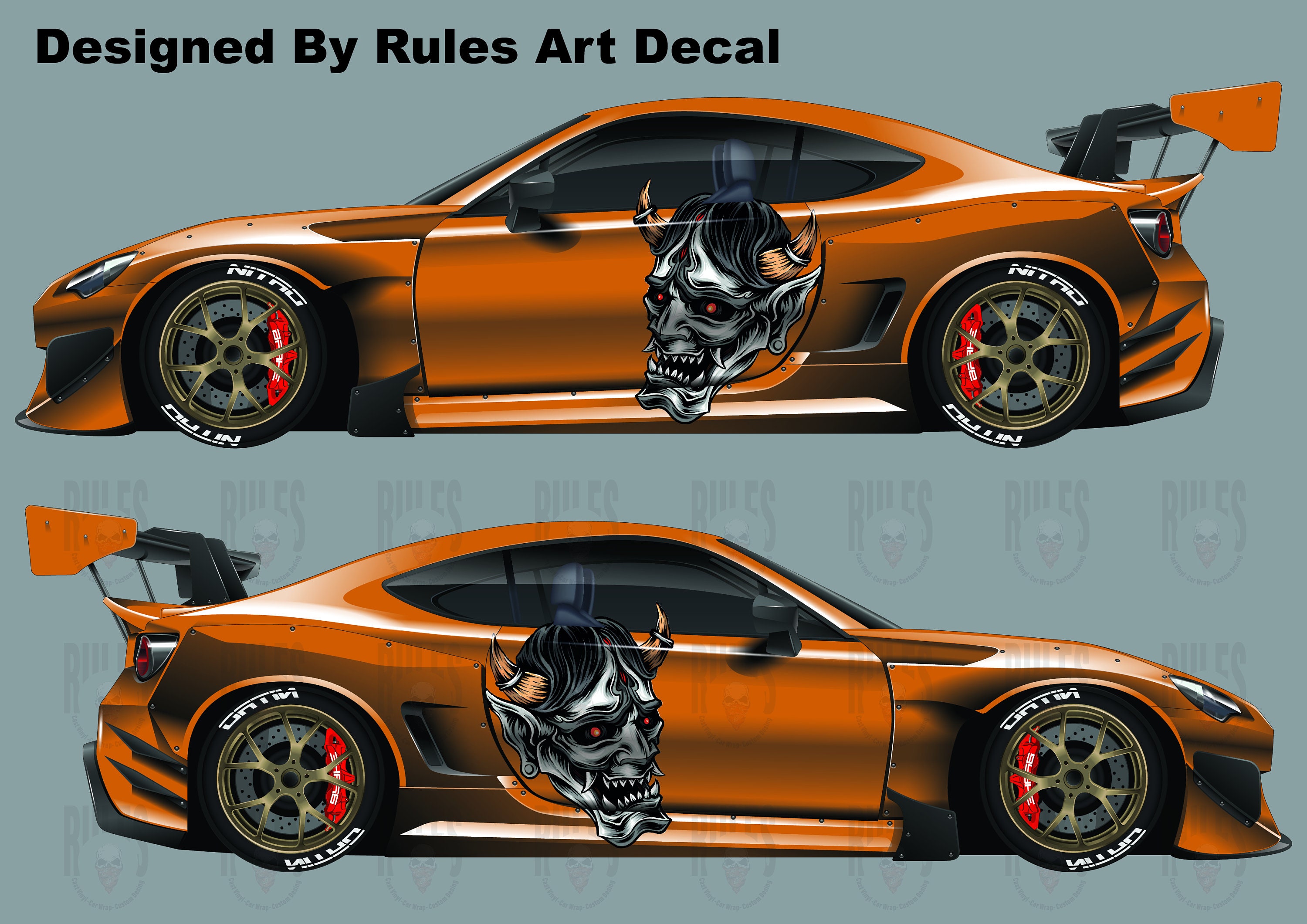 Samurai Car Wrap Ghost Paint Japanese Vehicle Cast Vinyl Wrap Universal ...