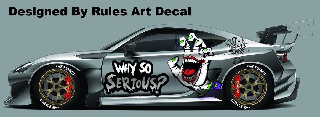 JOKER, Super Hero Villain Inspired Car Side Decal, Universal Size, Cast ...