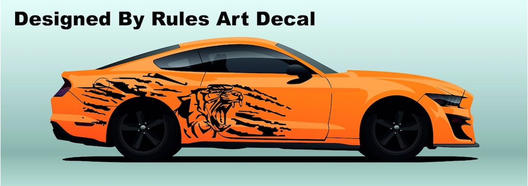 Tiger Fender Top Side Trunk Car Sticker, Wild Tiger Decal. Tiger Side ...