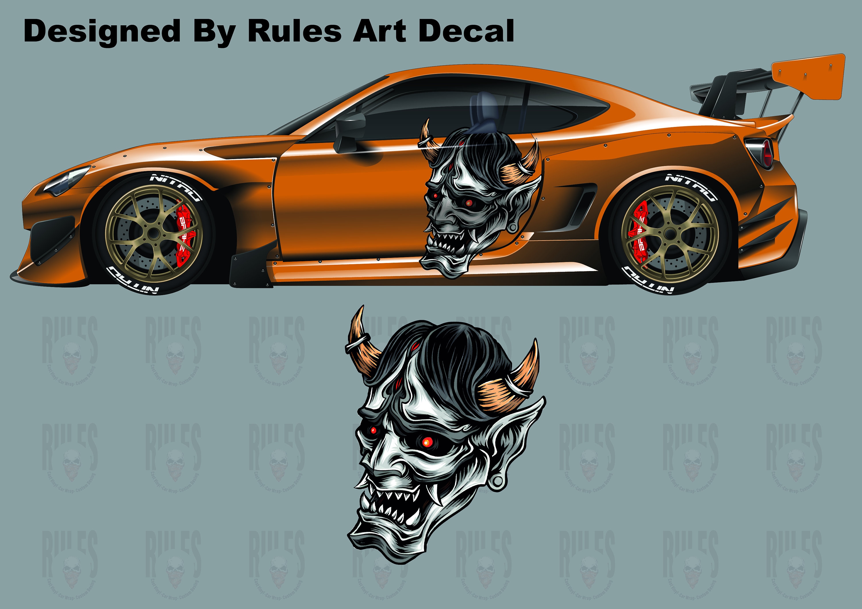 Samurai Car Wrap Ghost Paint Japanese Vehicle Cast Vinyl Wrap Universal ...