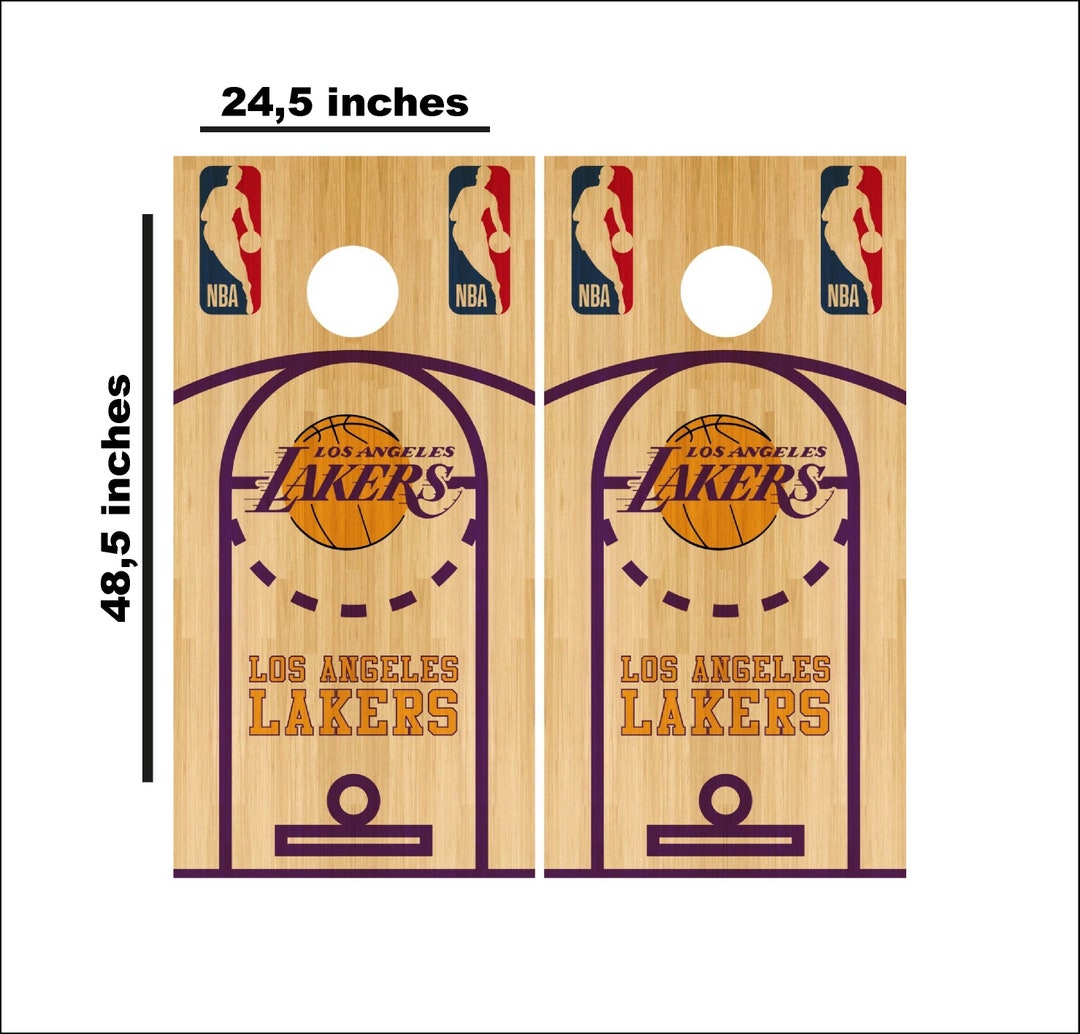 Los Angeles Lakers Cornhole Wraps Cornhole Decals Set of Two Corn Hole ...