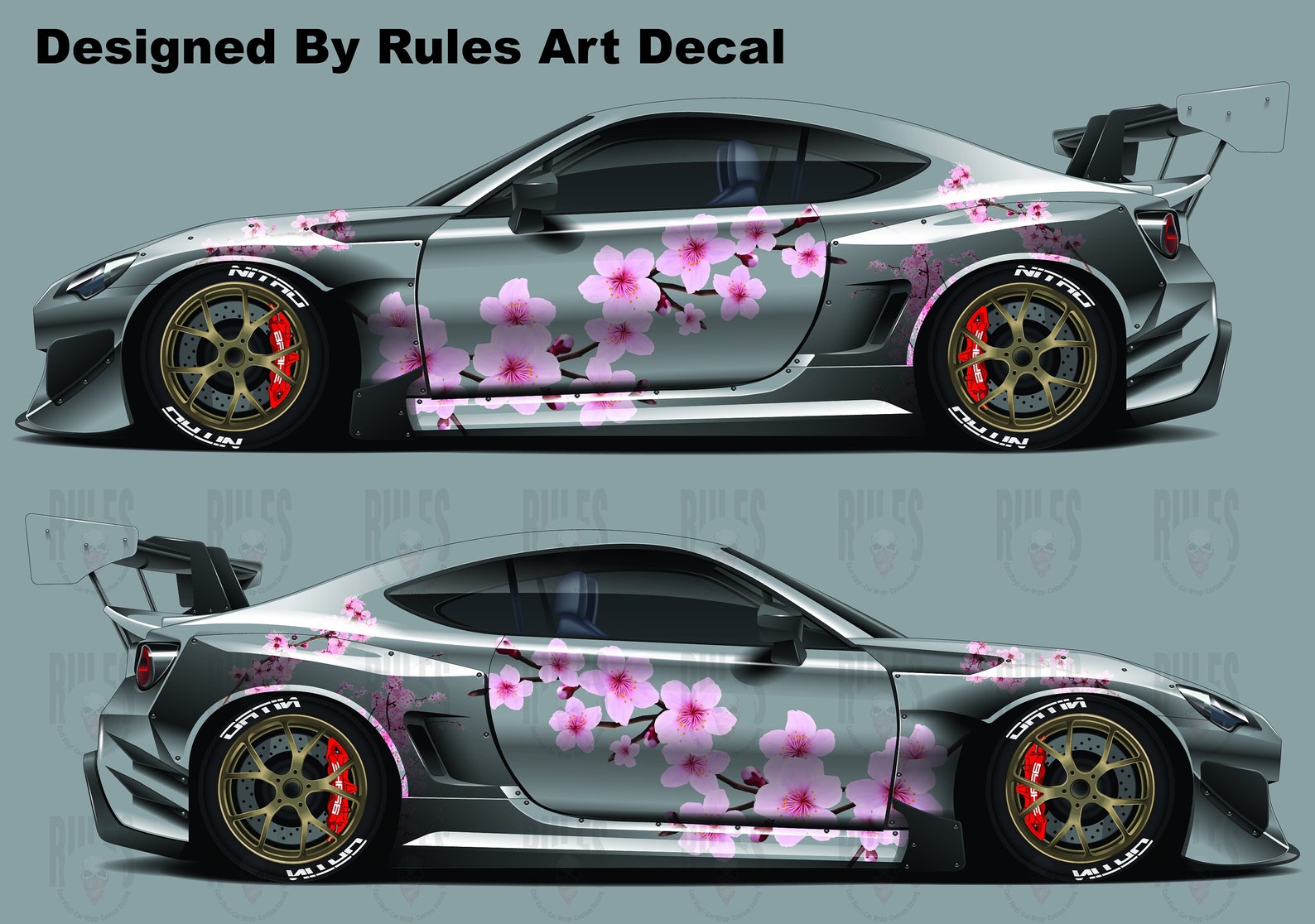 Sakura Cherry Blossom Car Livery, Japanese Theme Side Car Vinyl Livery ...