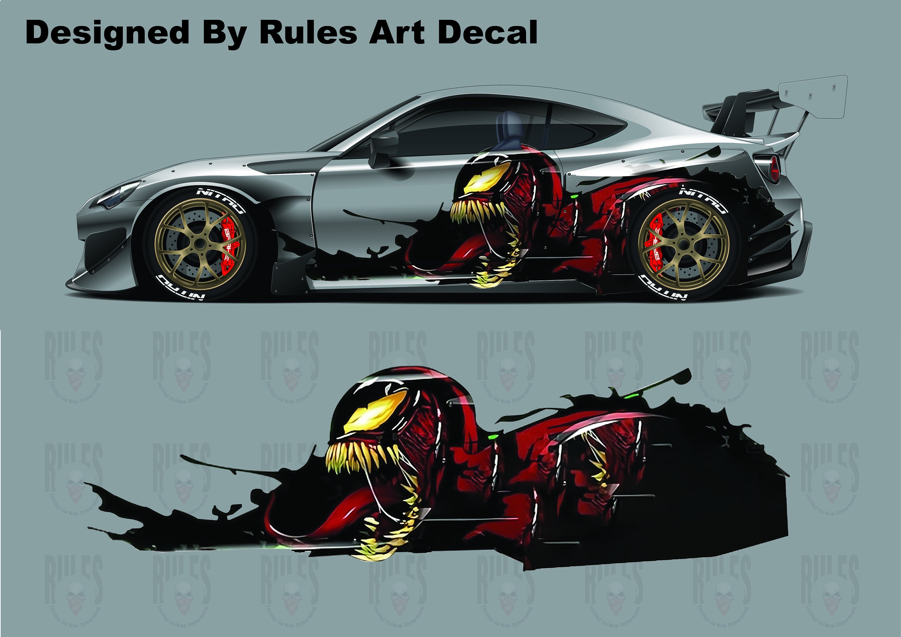 Venom Designed NEW Design Large Car Livery, Cast Vinyl Wrap, Universal ...