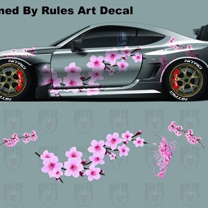 Sakura Cherry Blossom Car Livery, Japanese Theme Side Car Vinyl Livery ...