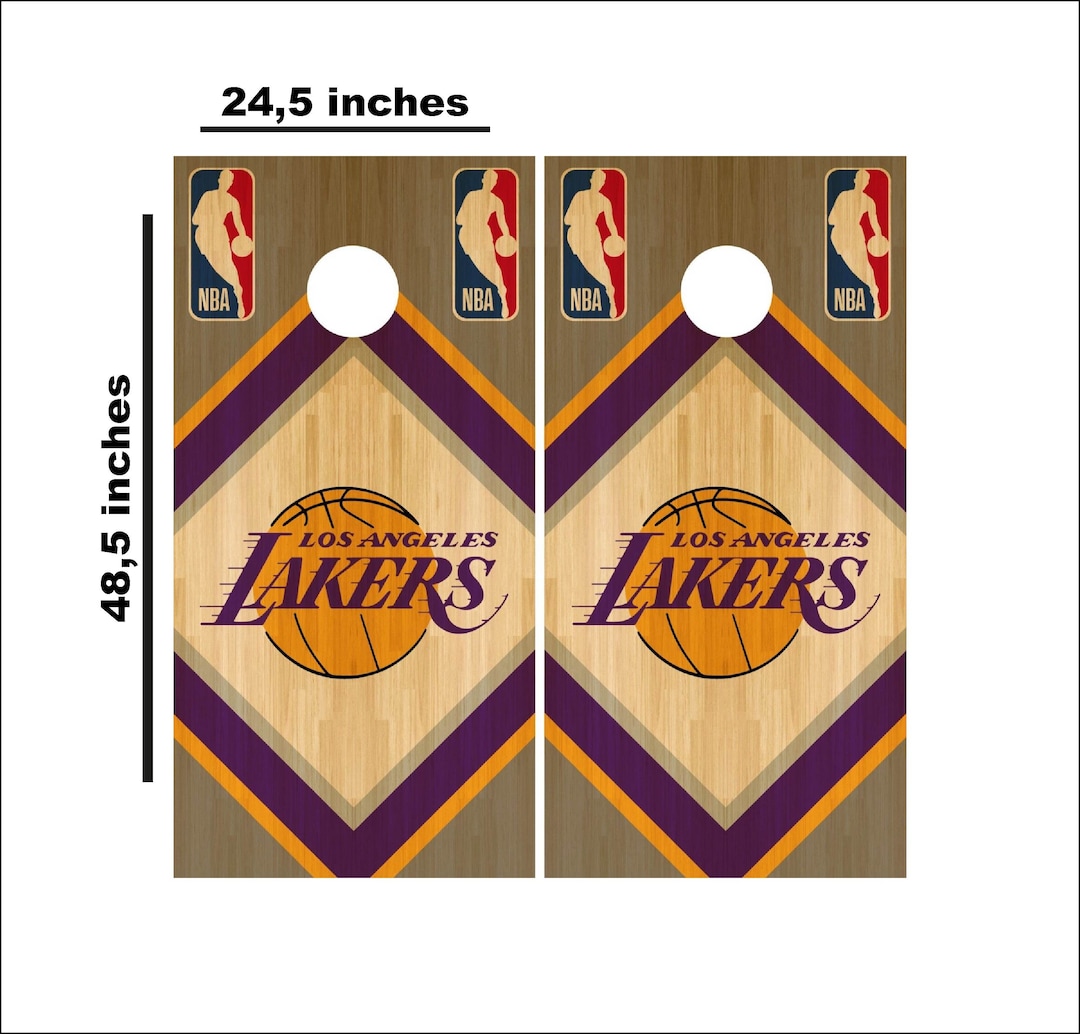 Los Angeles Lakers Cornhole Wraps Cornhole Decals Set of Two Corn Hole ...