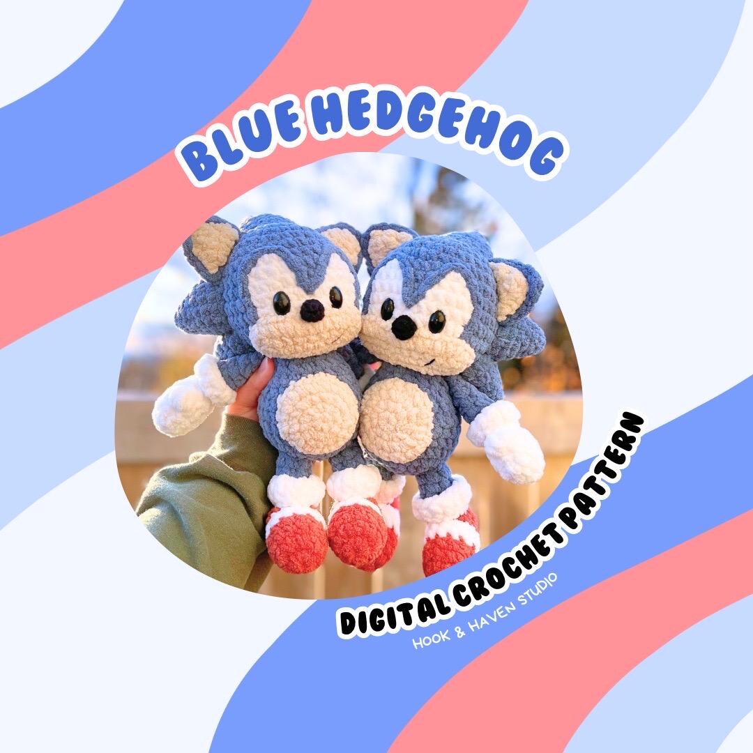 Blue Hedgehog Pattern DIGITAL ONLY Advanced level 3/3 Crochet ...