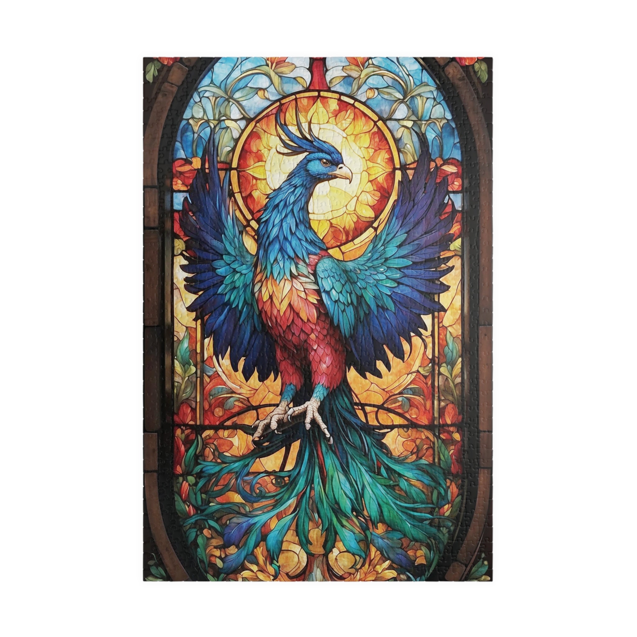 Stained Glass Majestic Phoenix Jigsaw Puzzle Colorful Nature Decor ...