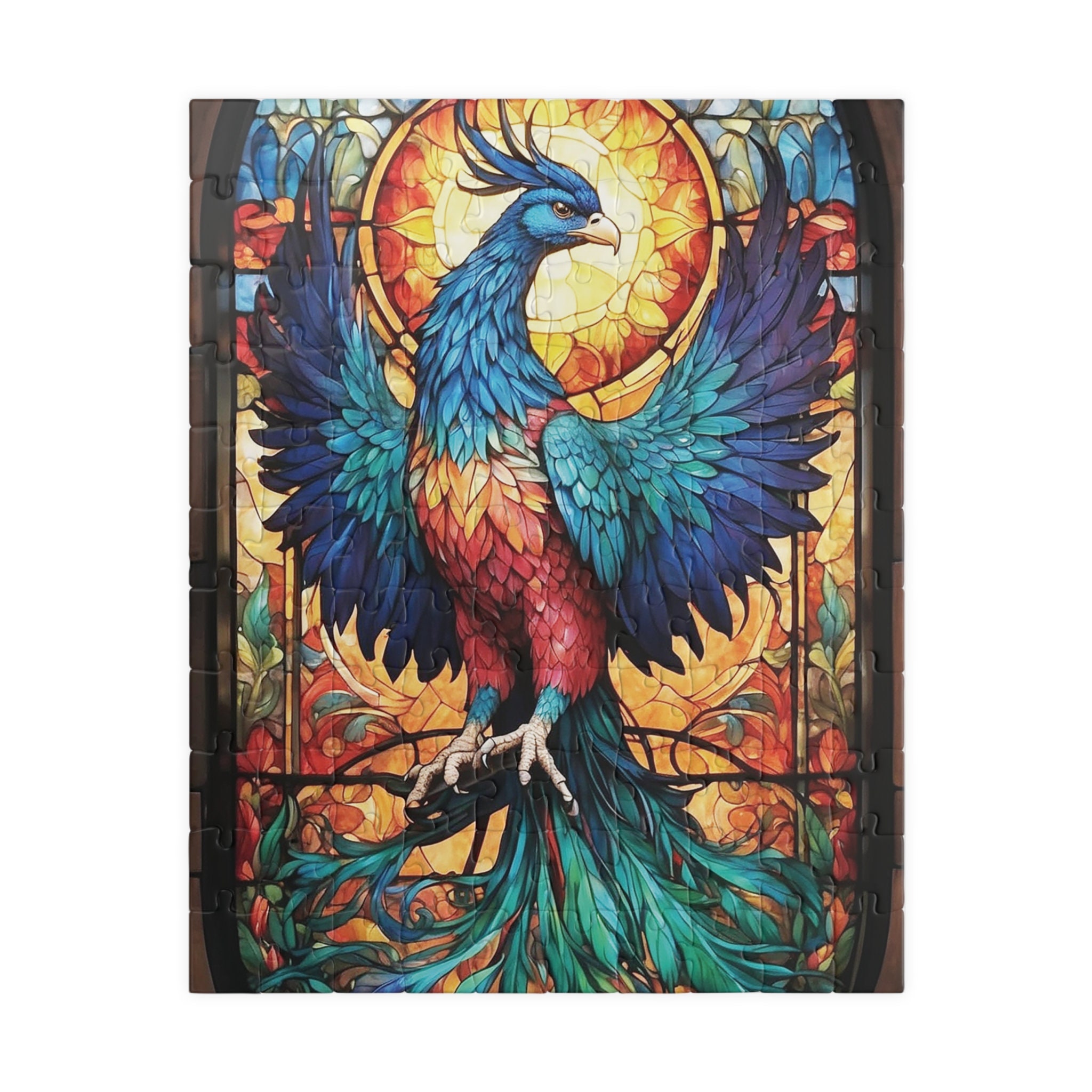 Stained Glass Majestic Phoenix Jigsaw Puzzle Colorful Nature Decor ...