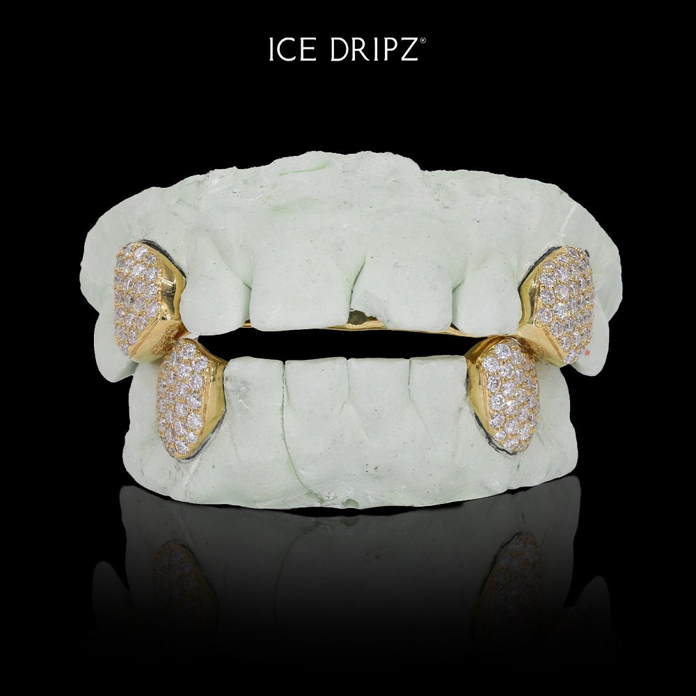 Diamond Fangs VVS Moissanite Diamond Grillz, Hip Hop Jewelry, Iced ...