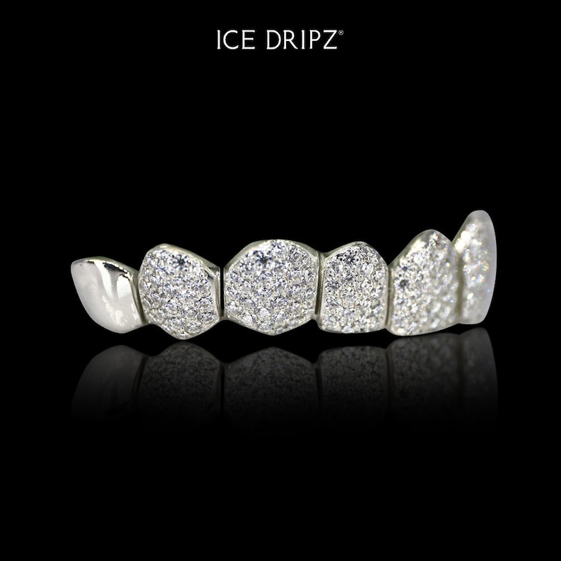10 on 10 Capped Vvs Moissanite Diamond Grillz, Perm Cut Custom Fit Real ...