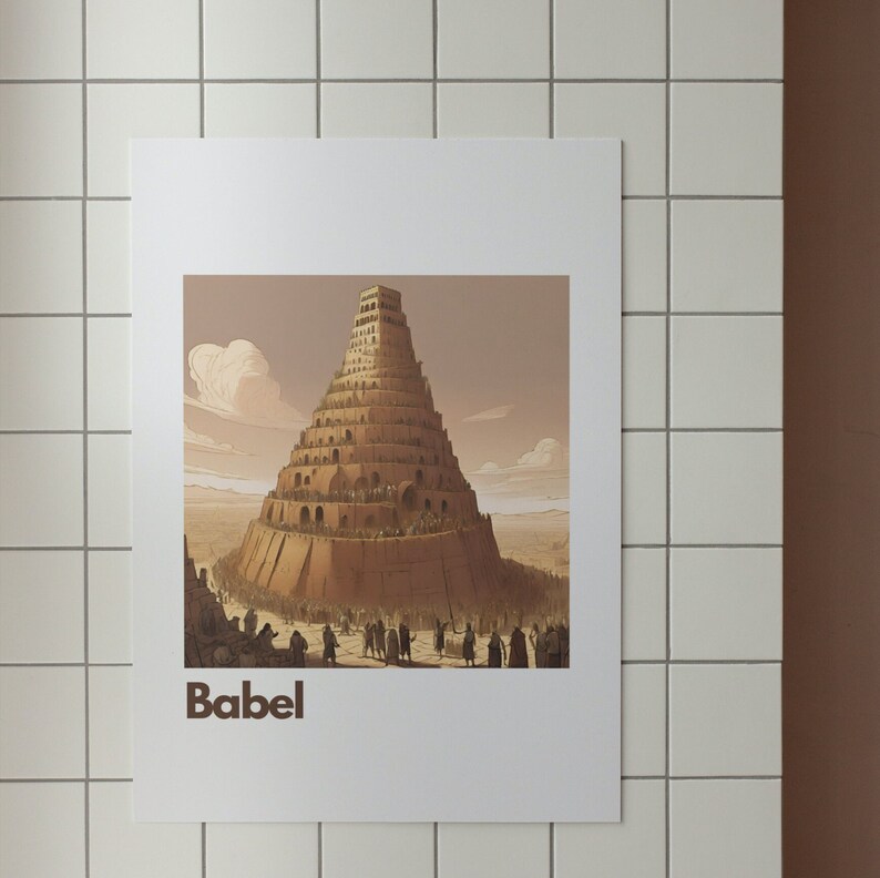 Tower of Babel Christian Poster Wall Art - Etsy