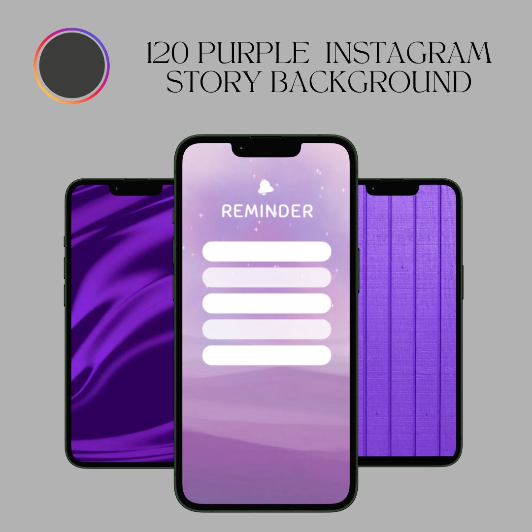 120 Purple Instagram Story Backgrounds: Minimalist Templates (digital ...