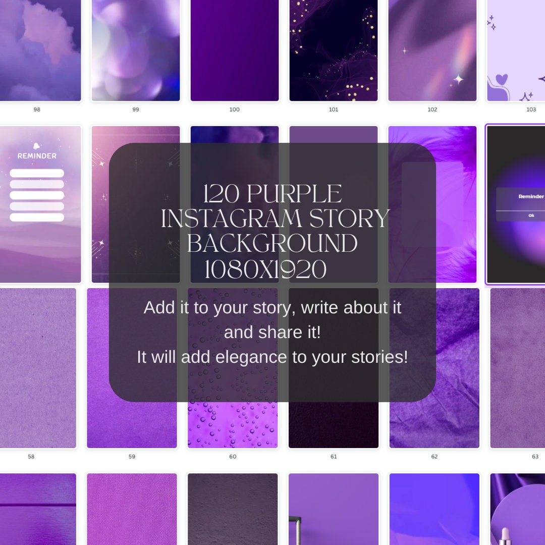120 Purple Instagram Story Backgrounds: Minimalist Templates (digital ...