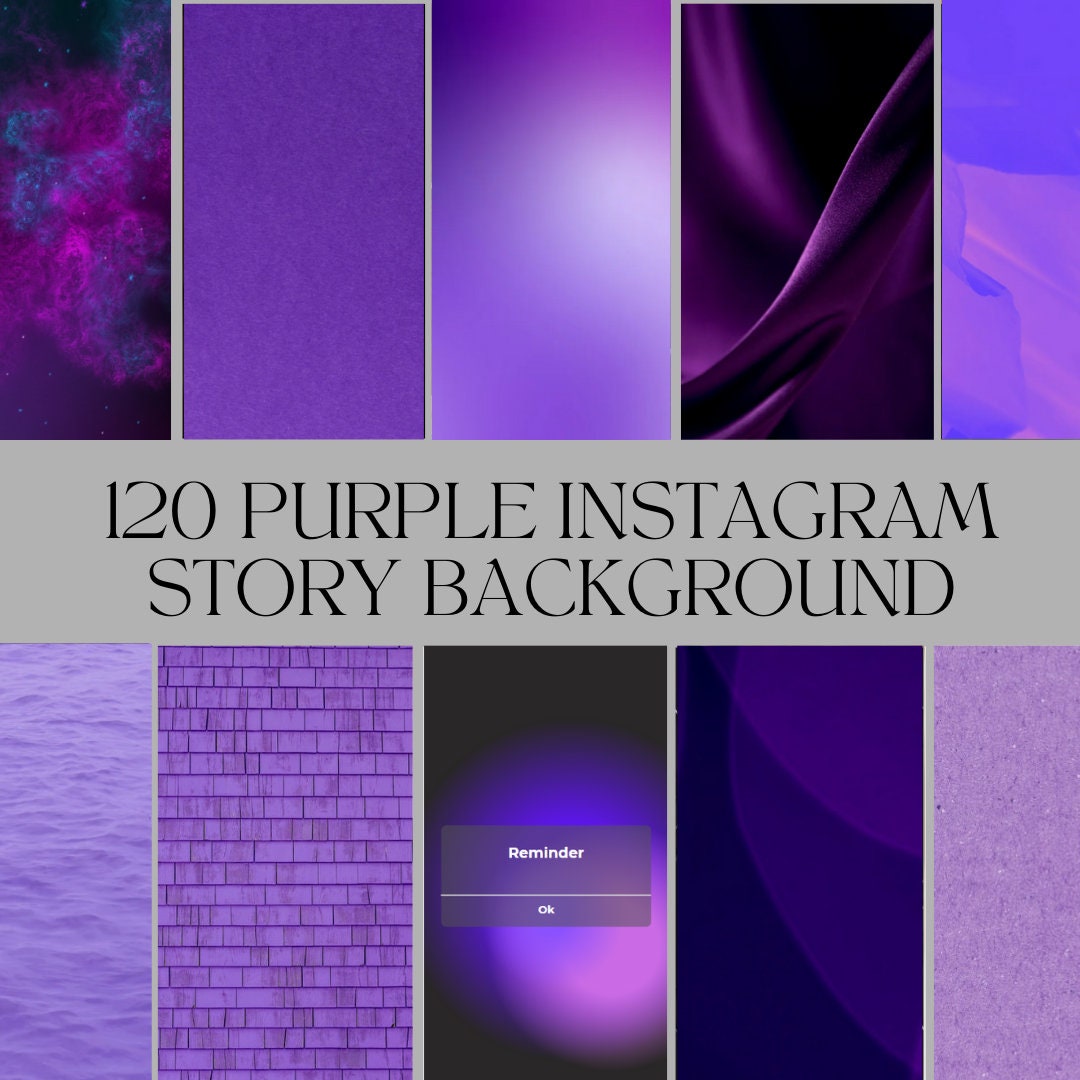 120 Purple Instagram Story Backgrounds: Minimalist Templates (digital ...