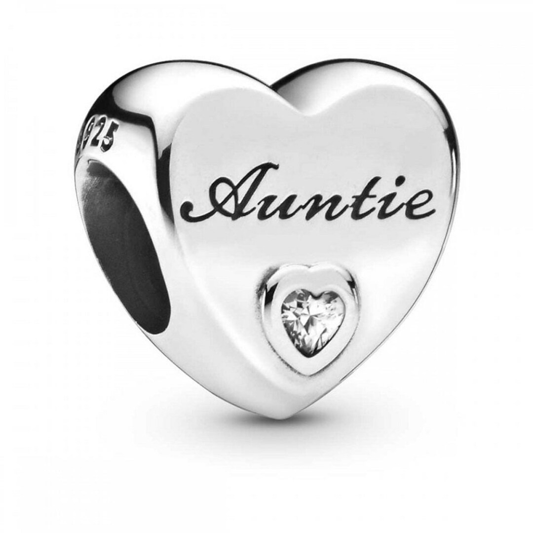 Pandora Auntie Love Heart New Charm Personalized Handmade Silver ...