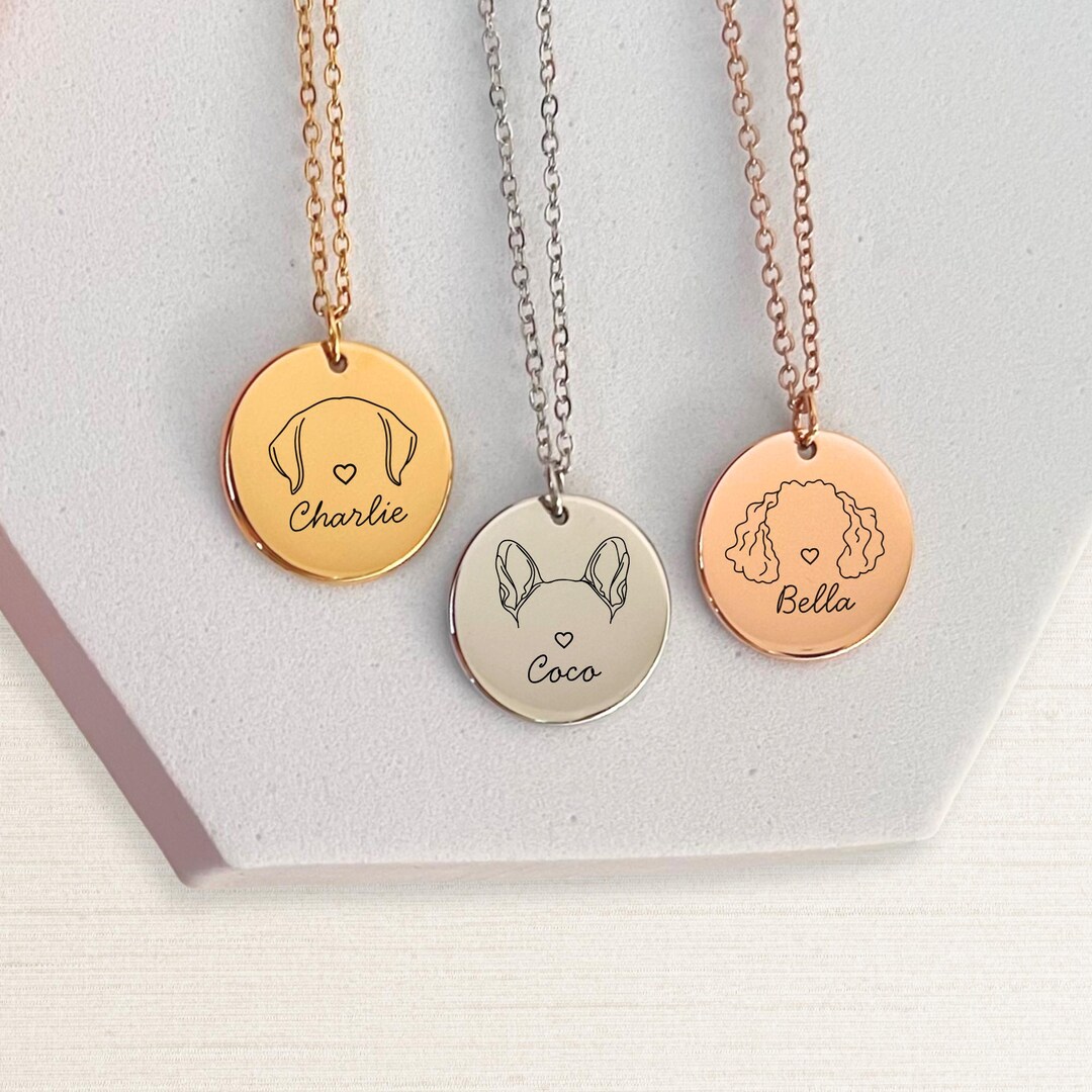 Personalized Dog Necklace: Custom Name Engraved Jewelry, Different Dog ...