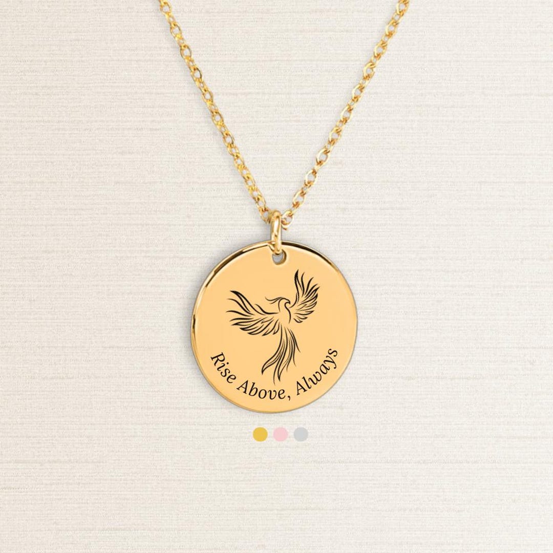 Phoenix Necklace, Custom Engraved Jewelry for Her, Inspirational ...