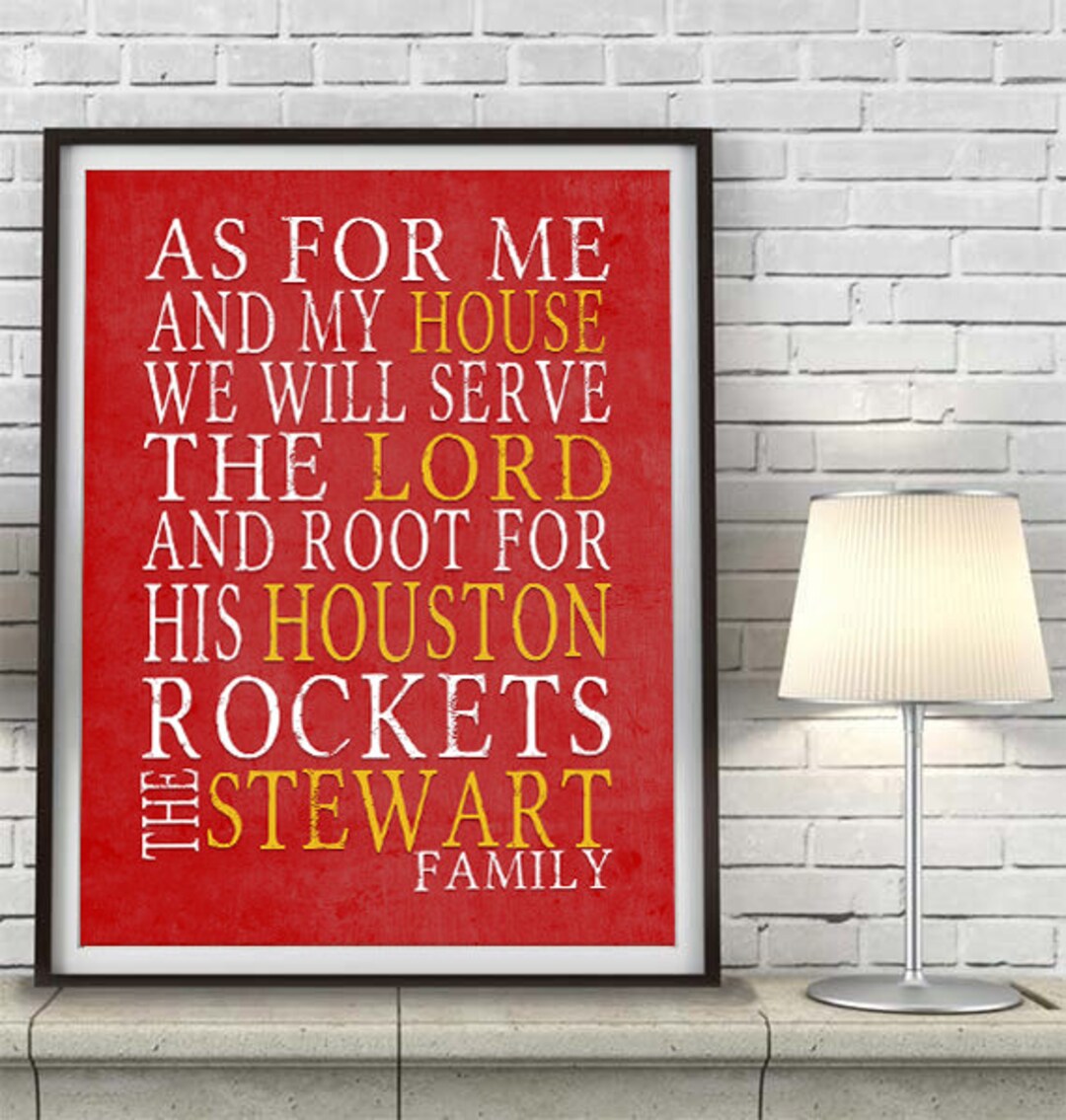Personalized Houston Rockets Art Print: Family Sports Decor - Etsy
