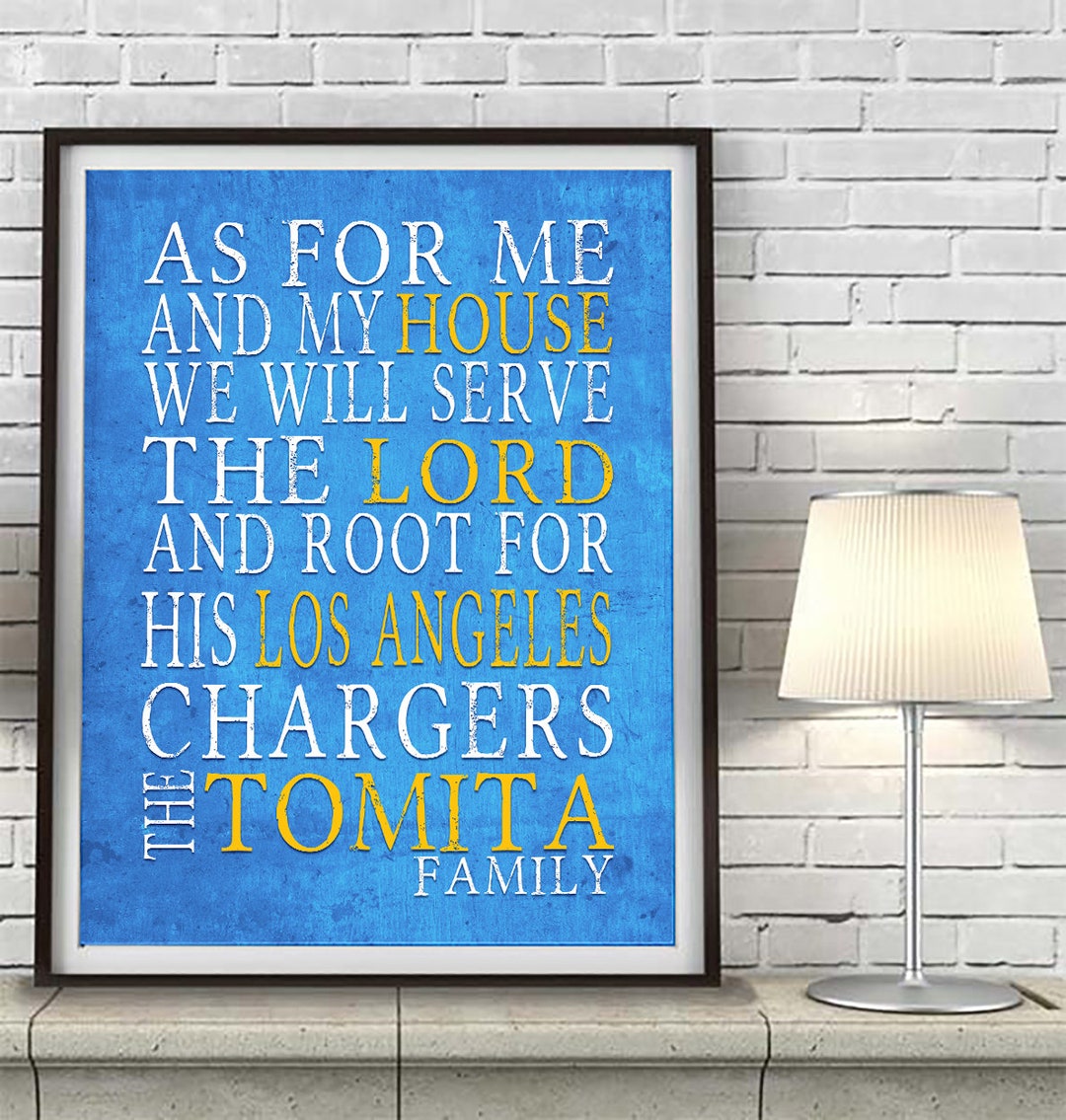 Los Angeles Chargers Personalized Art Print: Sports Home Decor - Etsy