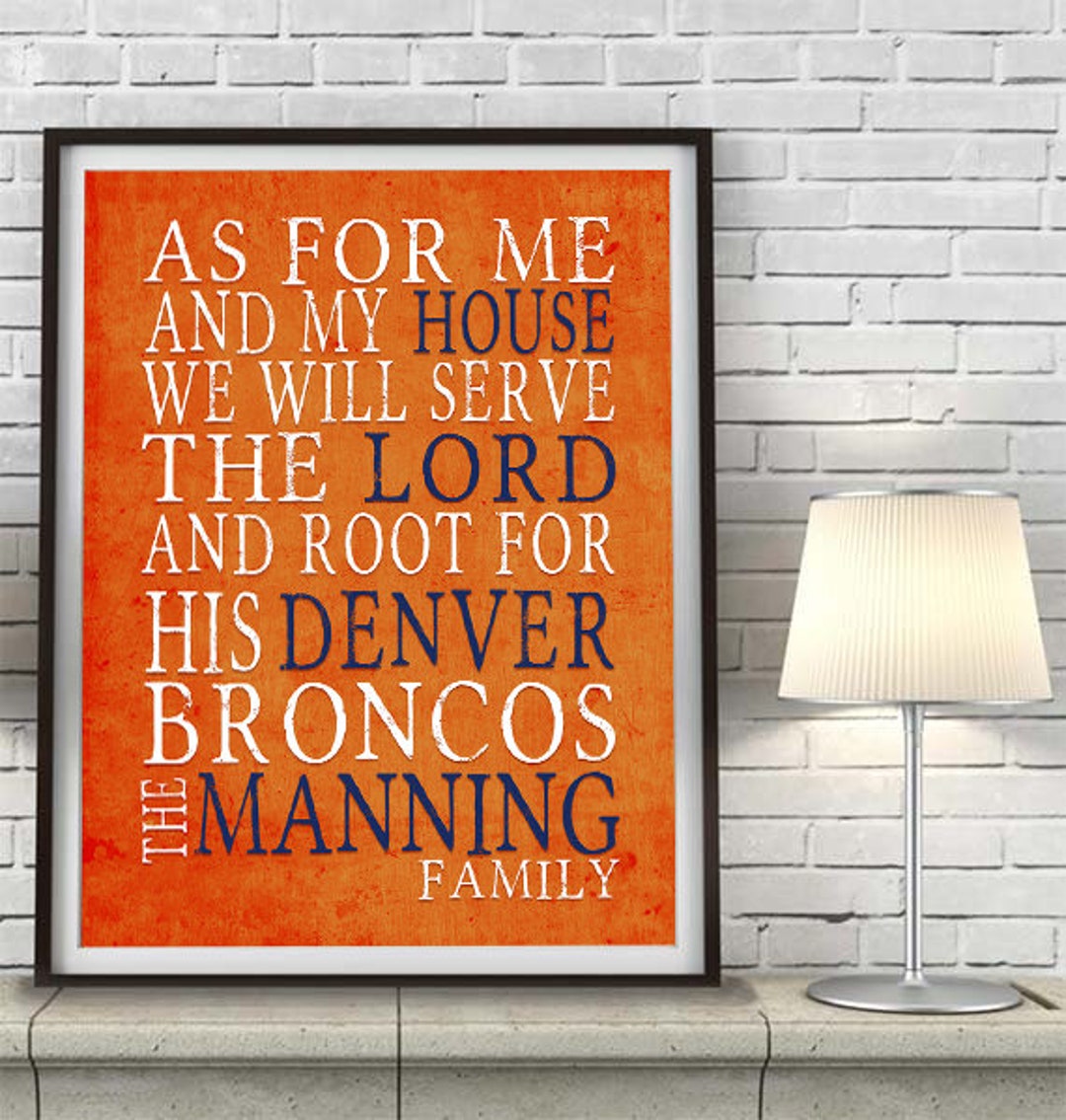Denver Broncos Personalized Art Print: Sports Home Decor (UNFRAMED) - Etsy