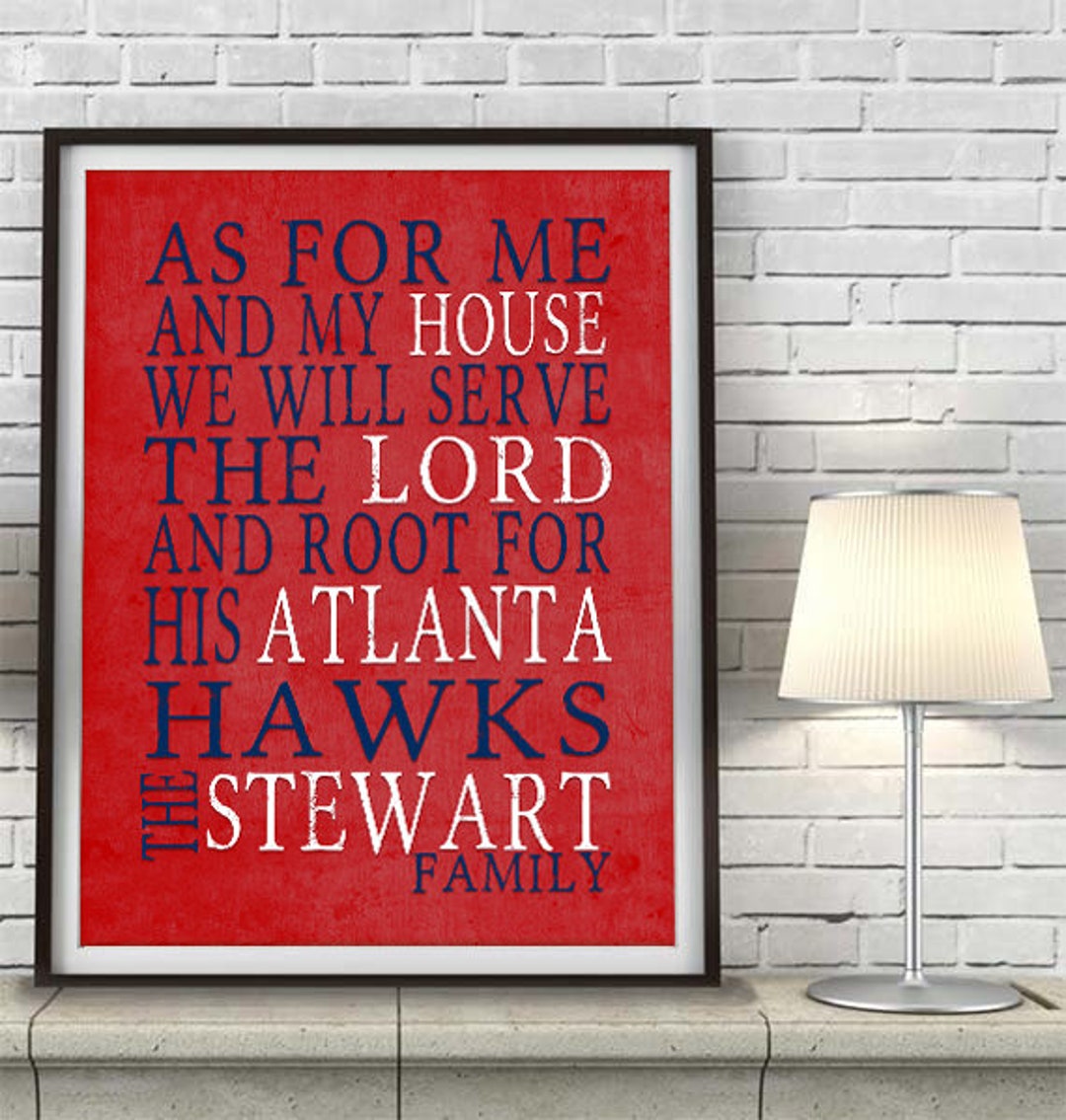 Personalized Atlanta Hawks Basketball Art Print: Sports Home Decor - Etsy