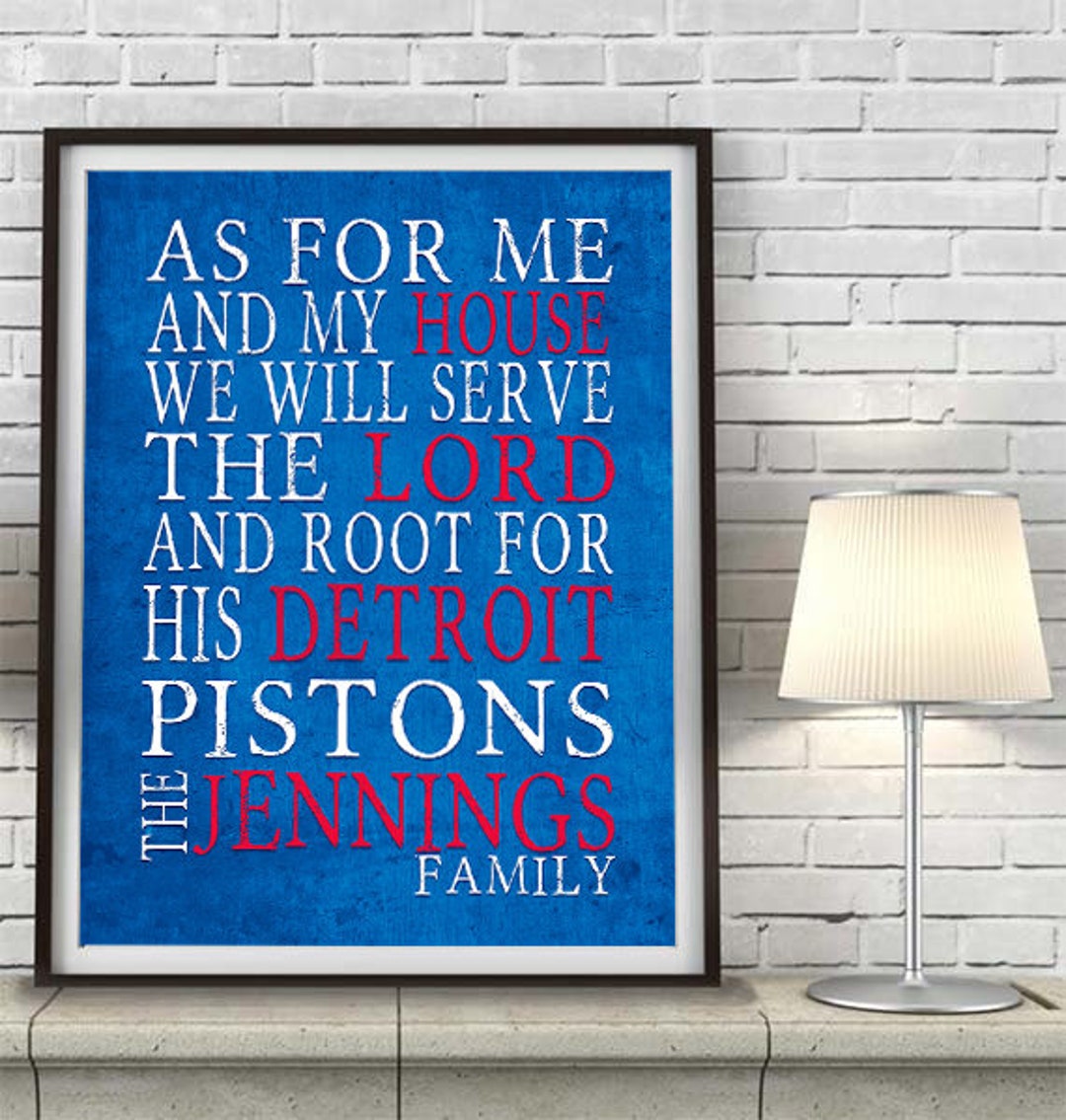 Personalized Detroit Pistons Art Print: Sports Home Decor - Etsy