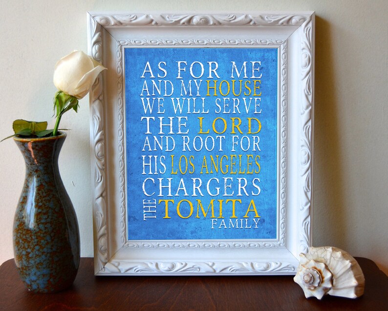 Los Angeles Chargers Personalized Art Print: Sports Home Decor - Etsy