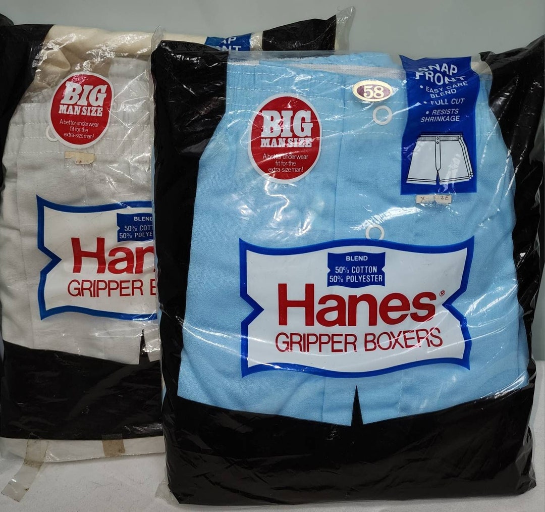 Unworn Vintage Men's Boxer Shorts 5 Pr 1970s Hanes Gripper Boxers ...