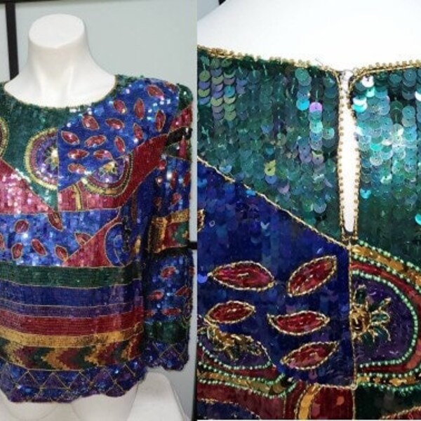 Purple Sequin Top - Etsy