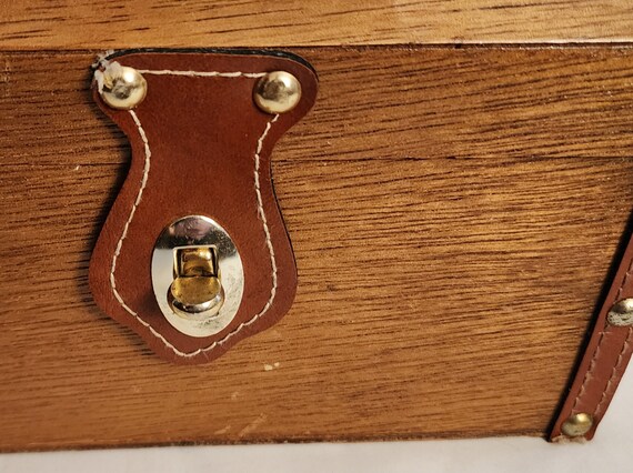 Vintage Box Purse 1960s Brown Wood Box Purse Gold Met… - Gem
