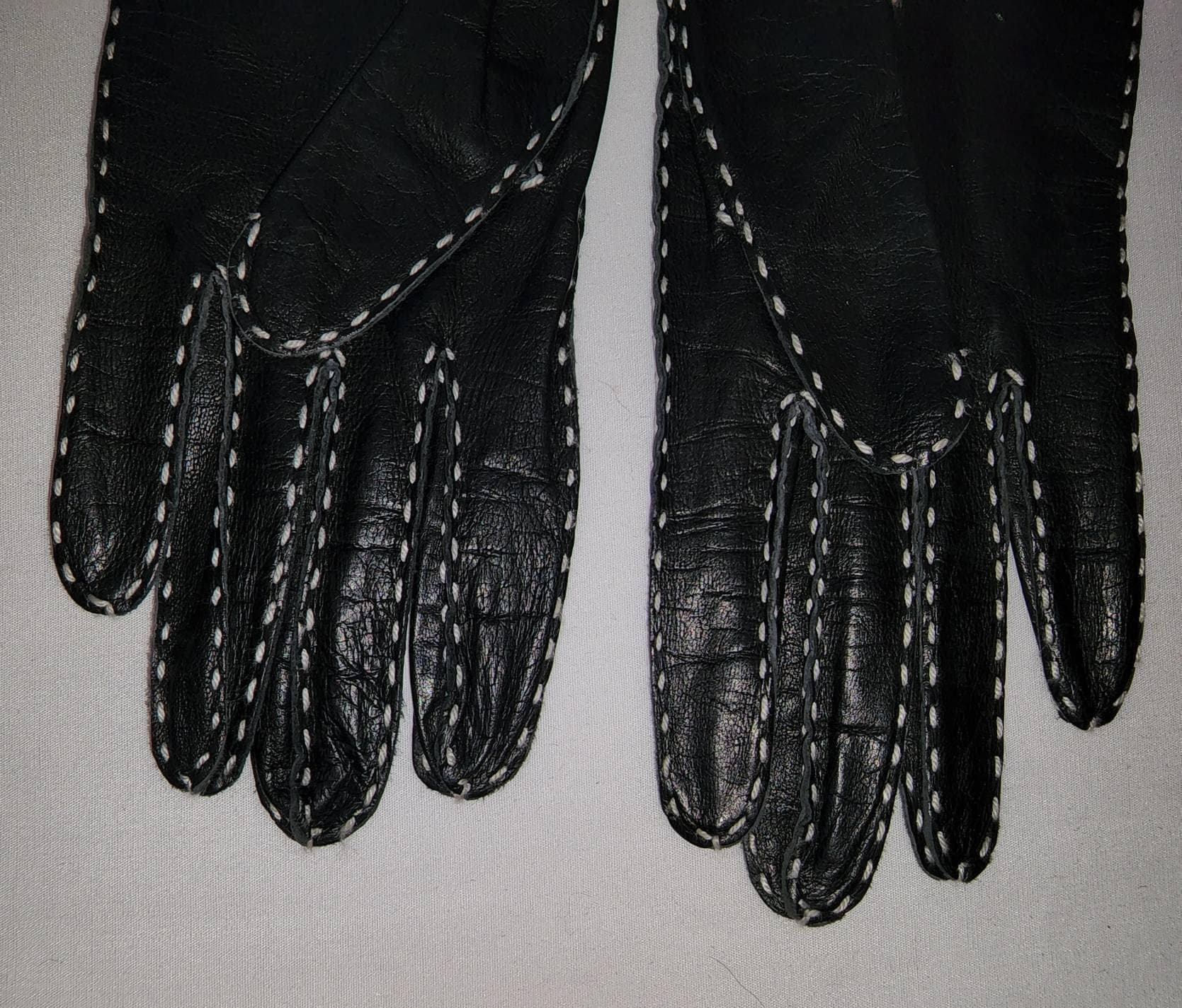 Vintage Leather Gloves 1960s Thin Black Leather Wrist Gloves - Etsy