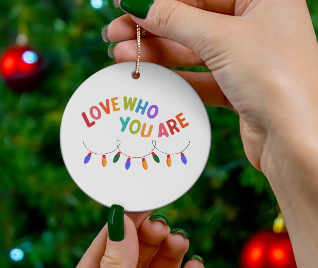 LGBTQ Ceramic Ornament: Love & Inclusion Holiday Decoration - Etsy