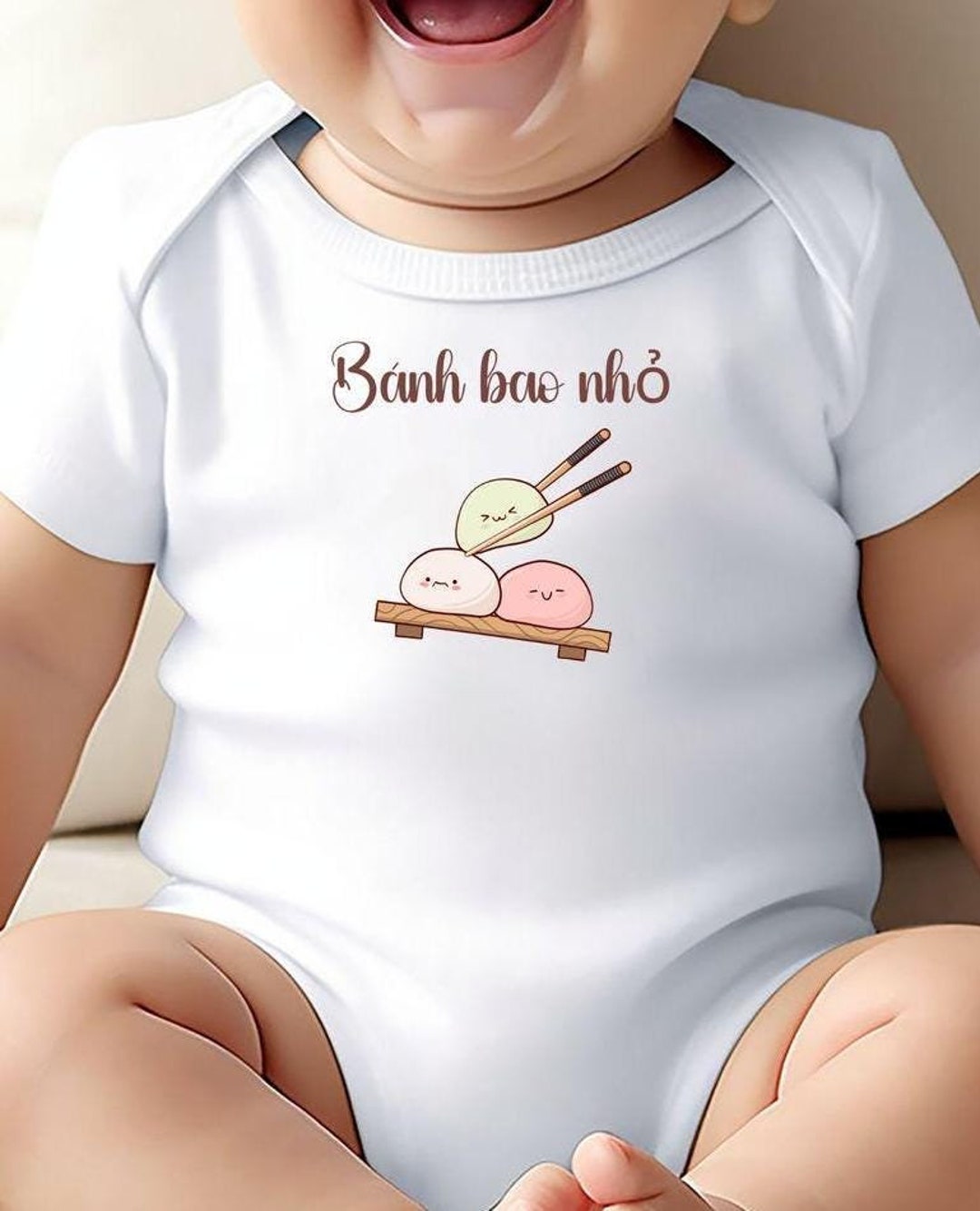 Banh Bao Nho Dumpling Baby Onesie, Cute Vietnamese Gift - Etsy