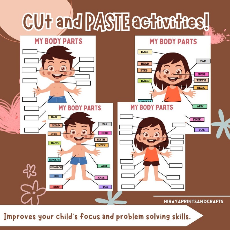 Cut and Paste Activities | Parts of the Body | Science Cut and Paste ...