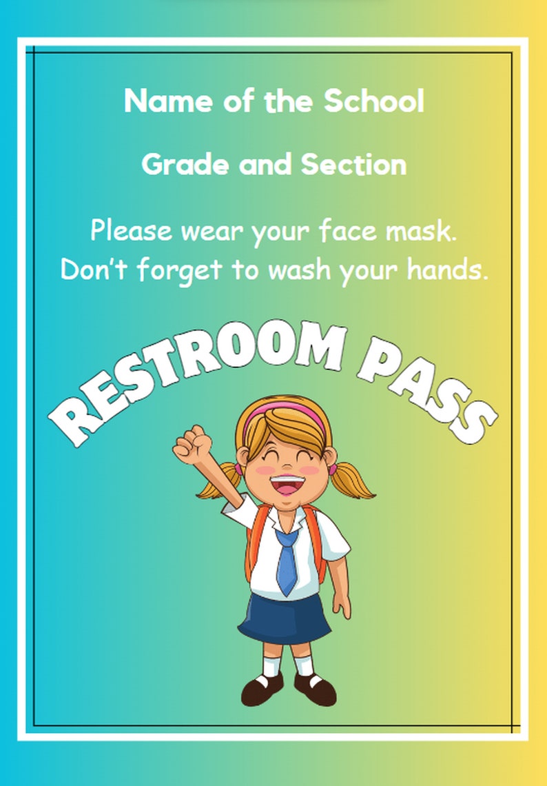 EDITABLE Restroom Pass in Canva - Etsy