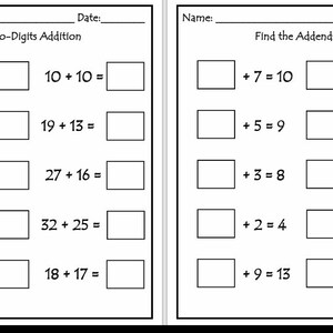 20 Pages Math Worksheets · Addition and Subtraction for Kids ...