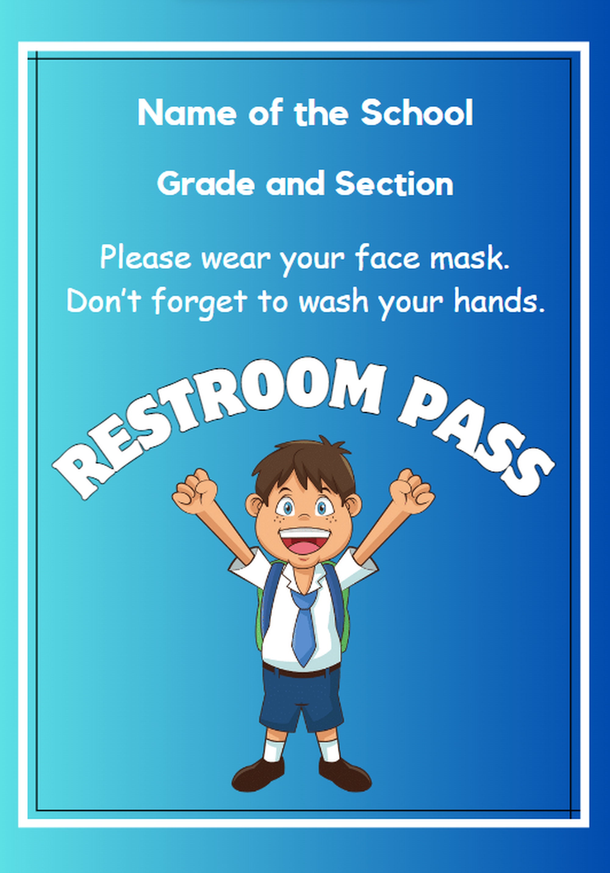 EDITABLE Restroom Pass in Canva - Etsy