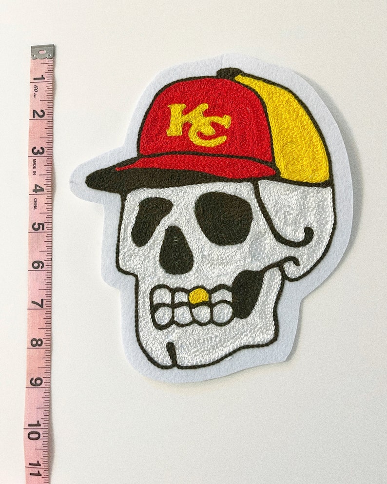Kansas City Chiefs Skull & Ball Cap Chainstitch Patch - Etsy