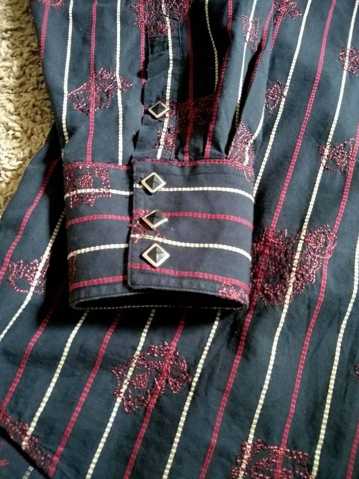 Roper Embroidered WESTERN SHIRT Diamond-shaped Pearl Snaps Size XL - Etsy