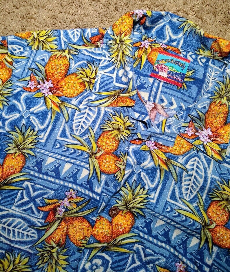 Joe Kealoha's Men's Hawaiian Shirt Large With Coconut - Etsy