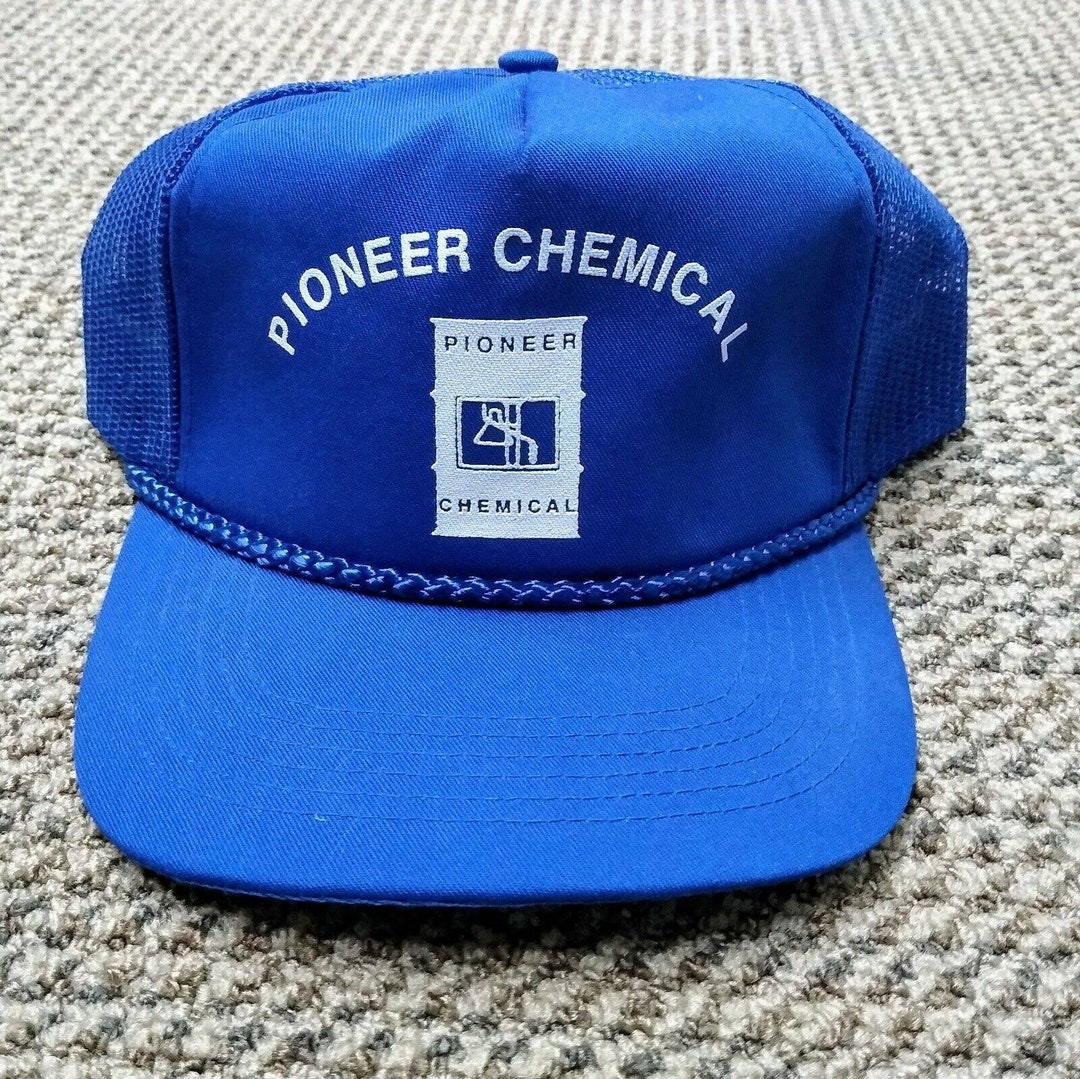 Vintage San Sun Pioneer Chemical Company Trucker Hat Blue Rope Snapback ...