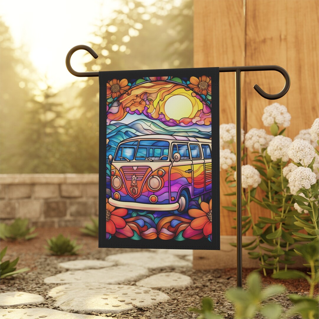VW Bus Camping Seasonal Garden & House Banner - Etsy