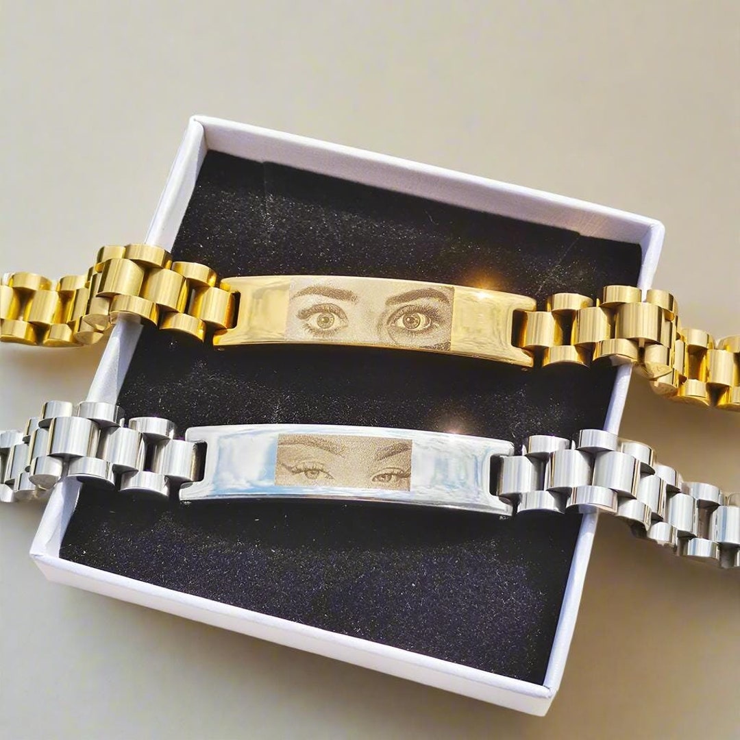 Personalized Human Eye Bracelet Human Eyes Custom Gift Engraved ...